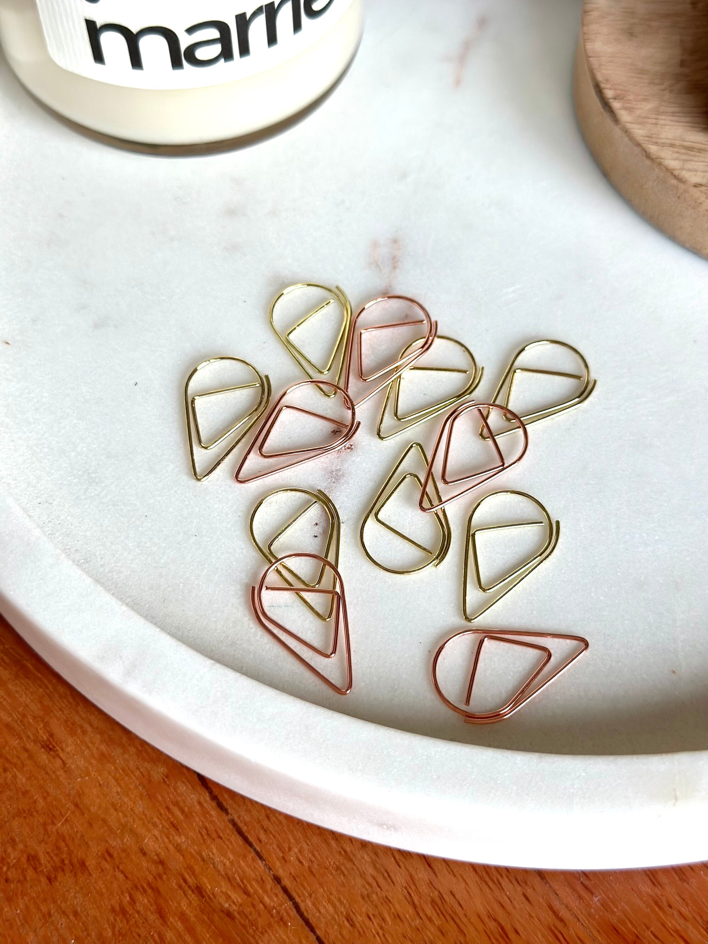 Teardrop Paper Clips for Wedding Menus, Name Tags, Gold, Rose Gold ...