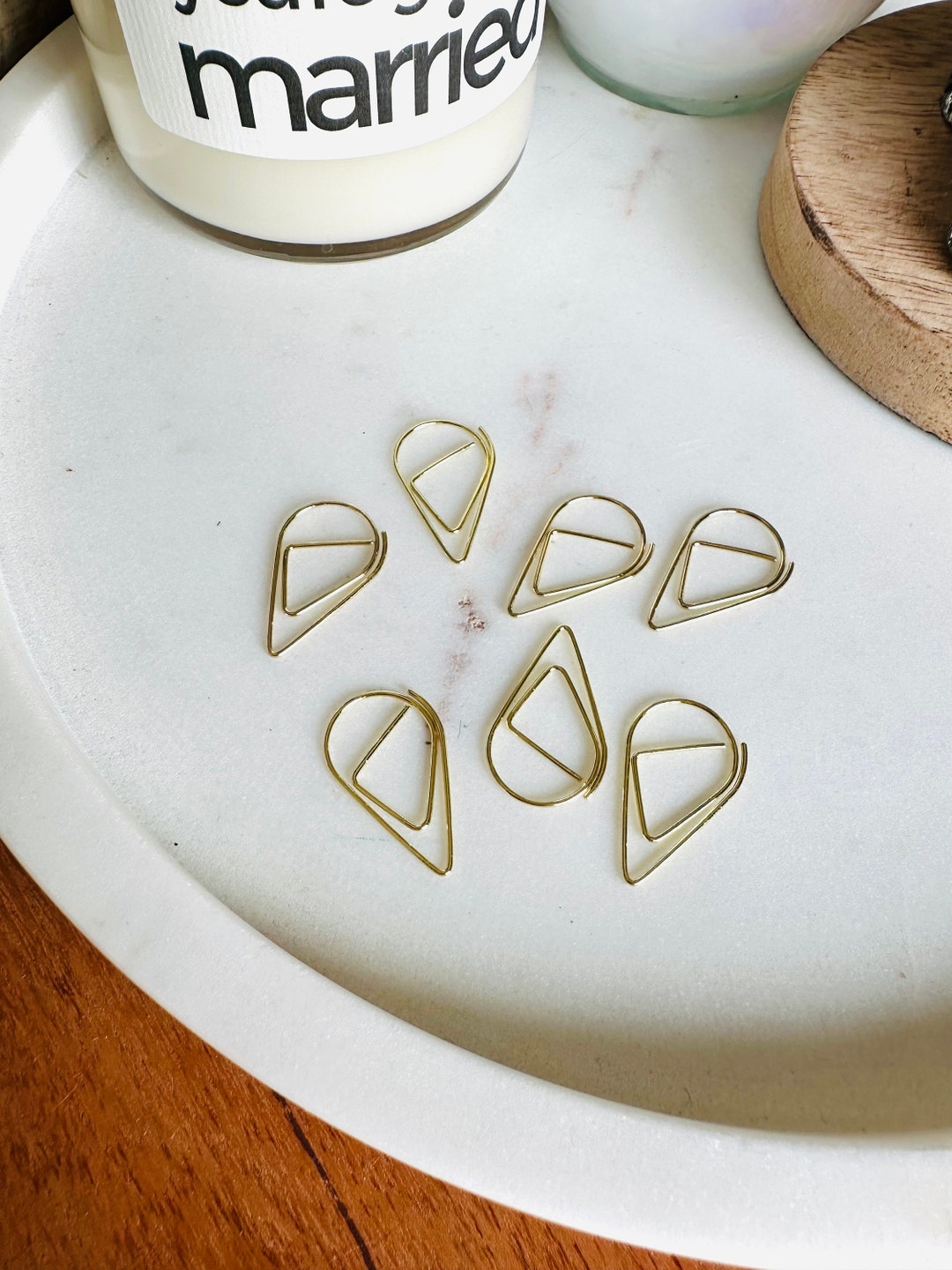 Teardrop Paper Clips for Wedding Menus Name Tags Gold Rose - Etsy