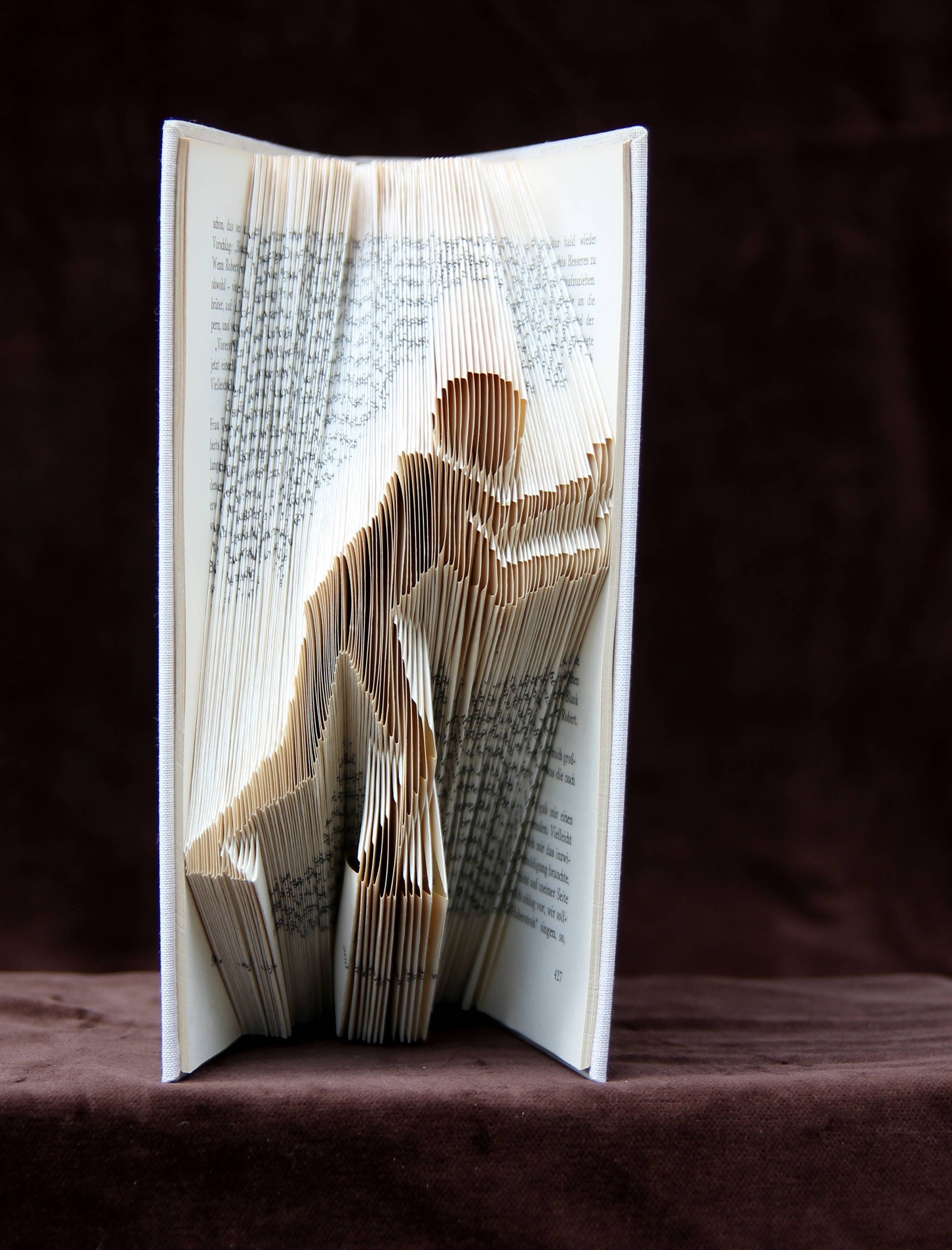 PUSHING MAN Folded Book,book Holder,book Art,unique Gift, Paper Art ...