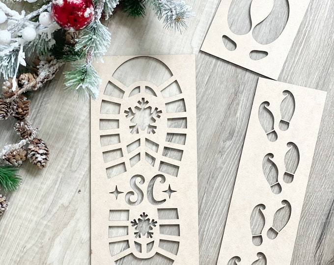 Santas Boot Print / Santa Stencil / Santas Footprint / Elf Footprints ...