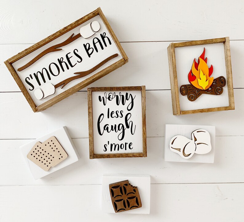 Smores sign / campfire signs / 3D signs / smores bar / | Etsy