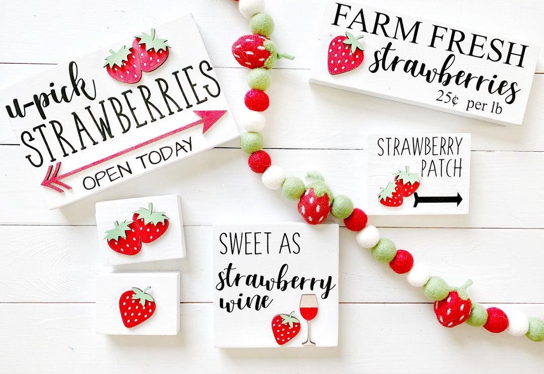 3D Signs / Farm Fresh Strawberries / Strawberry Signs / - Etsy