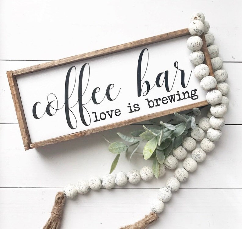 Love is Brewing Coffee Bar Sign Tiered Tray Coffee Signs - Etsy