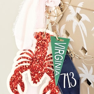 Red Sparkle Lobster Keychain: Beach Bag Charm, Ocean Lover Gift - Etsy