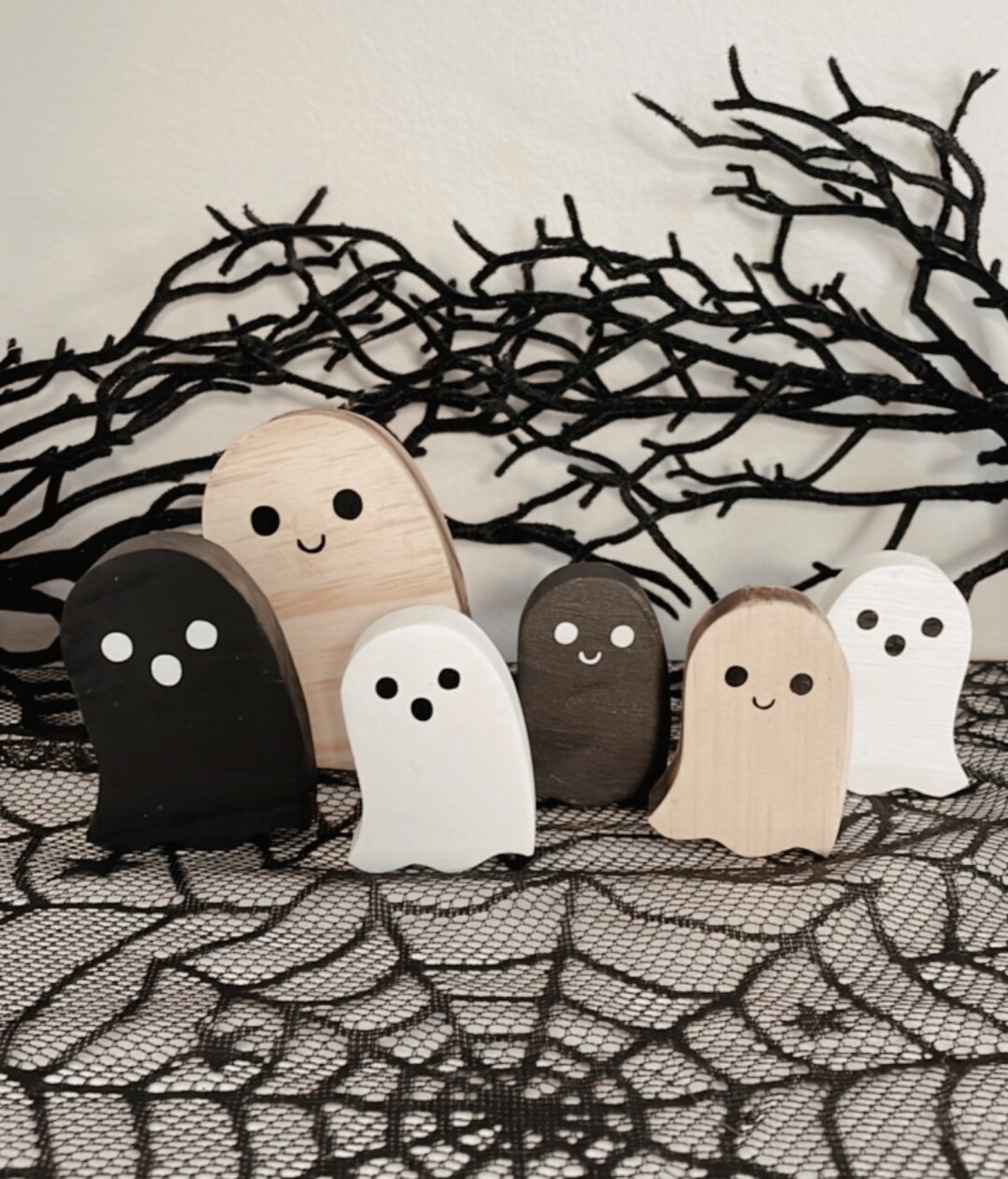 Standing Wood Ghost, Halloween Pink Decor, Pink, Boho Signs, Retro ...