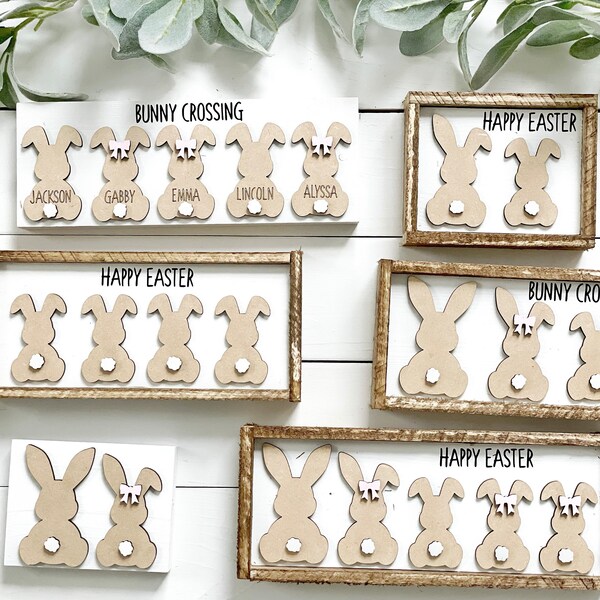 Wood Bunny Family Signs - Etsy