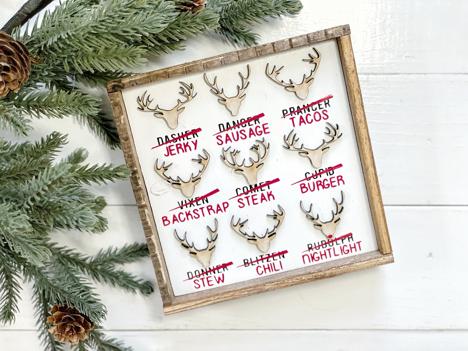 Reindeer Signs / Christmas Decor / 3D Signs / Tiered Tray - Etsy