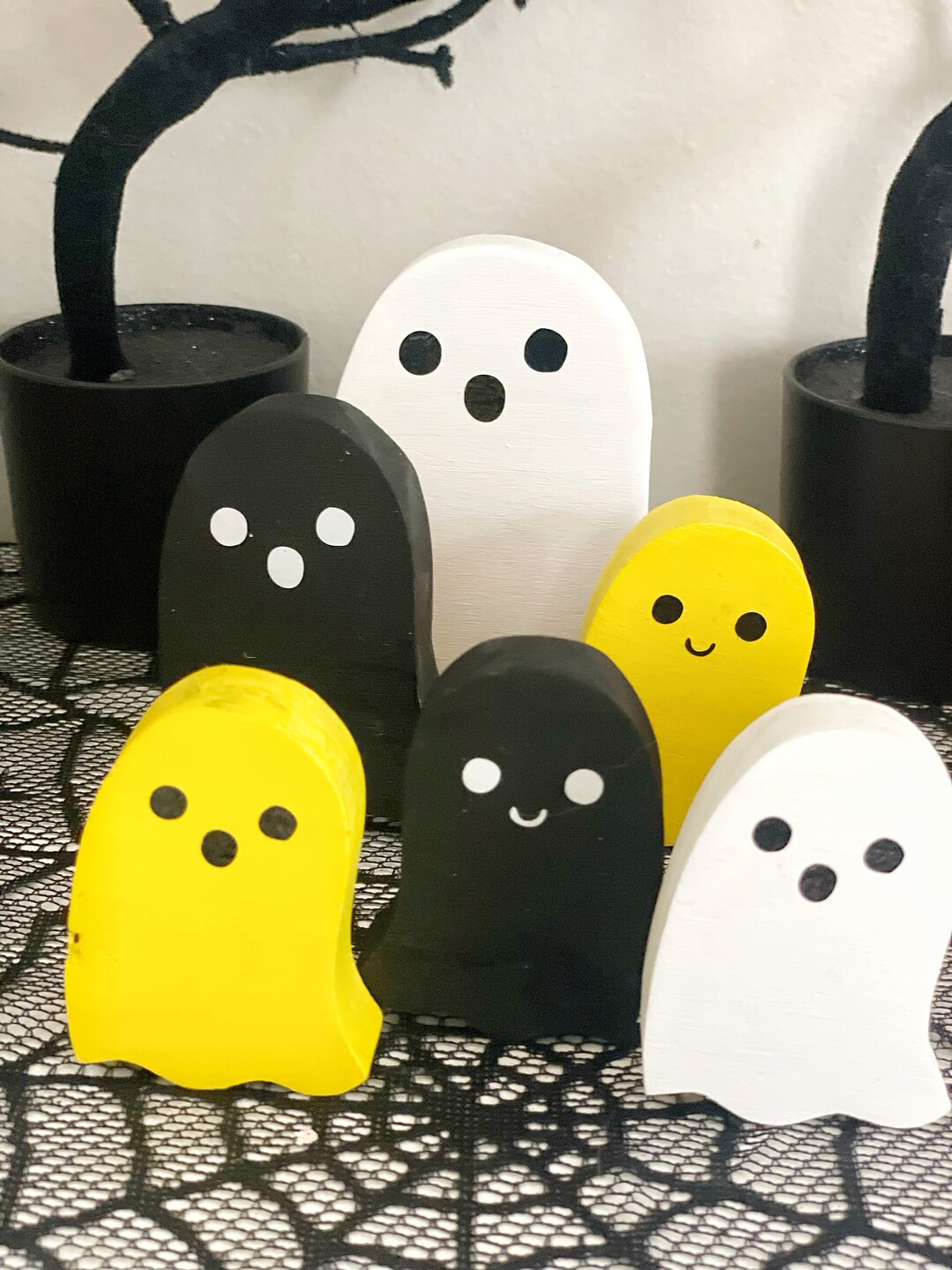 Standing Wood Ghost Football Decor Halloween Boho Signs - Etsy