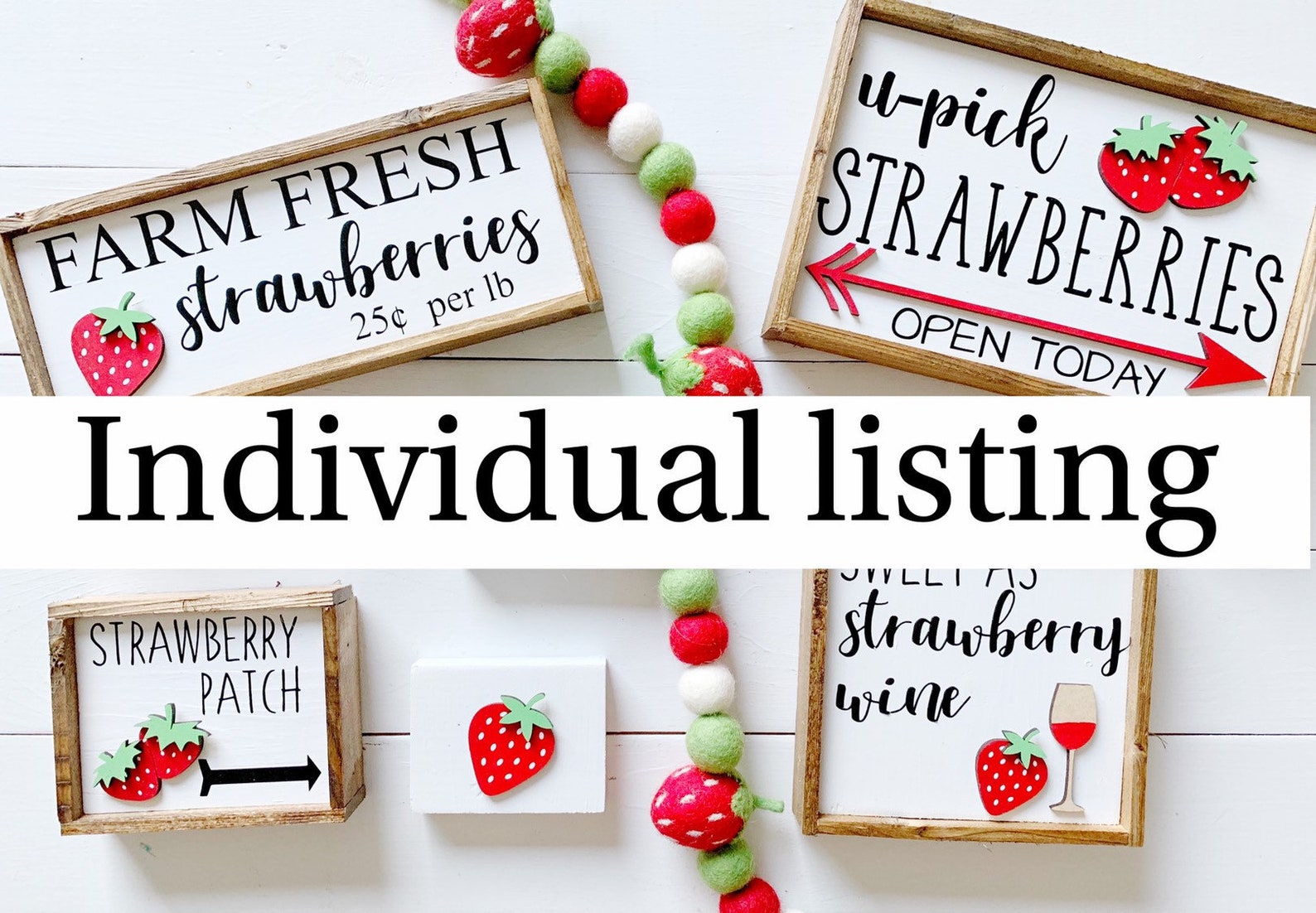 3D Signs / Farm Fresh Strawberries / Strawberry Signs / - Etsy