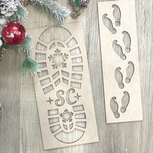 Santas Boot Print / Santa Stencil / Santas Footprint / Elf Footprints ...