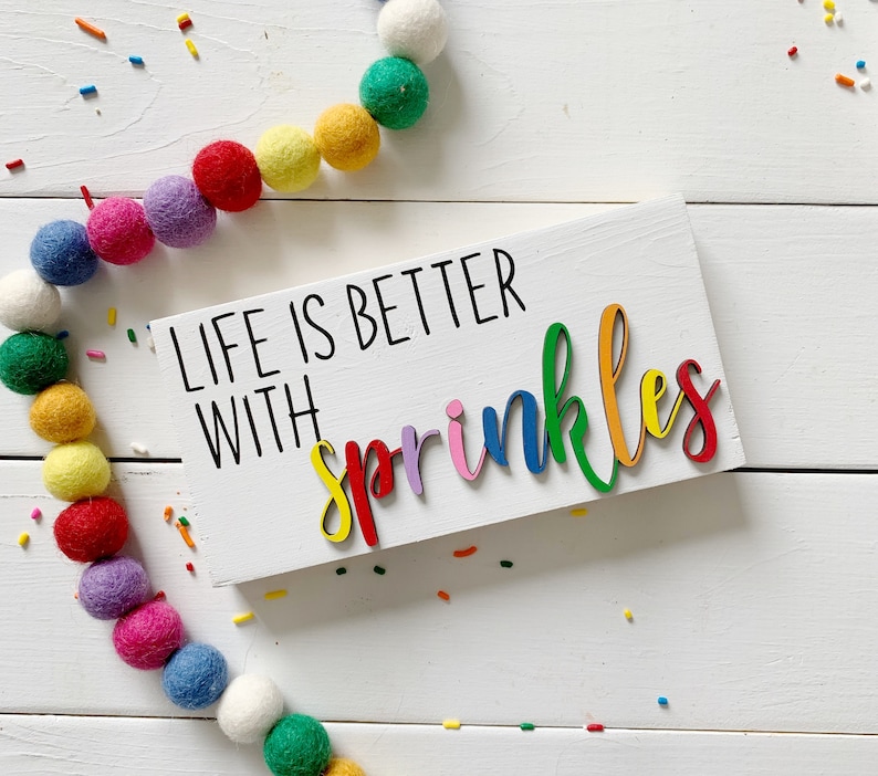 Sprinkles Sign: 3D Ice Cream Bar Decor, Tiered Tray Sign - Etsy
