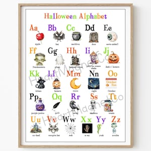 Halloween Alphabet Sheet, Spooky Abc's, Spooky Themed Alphabet ...