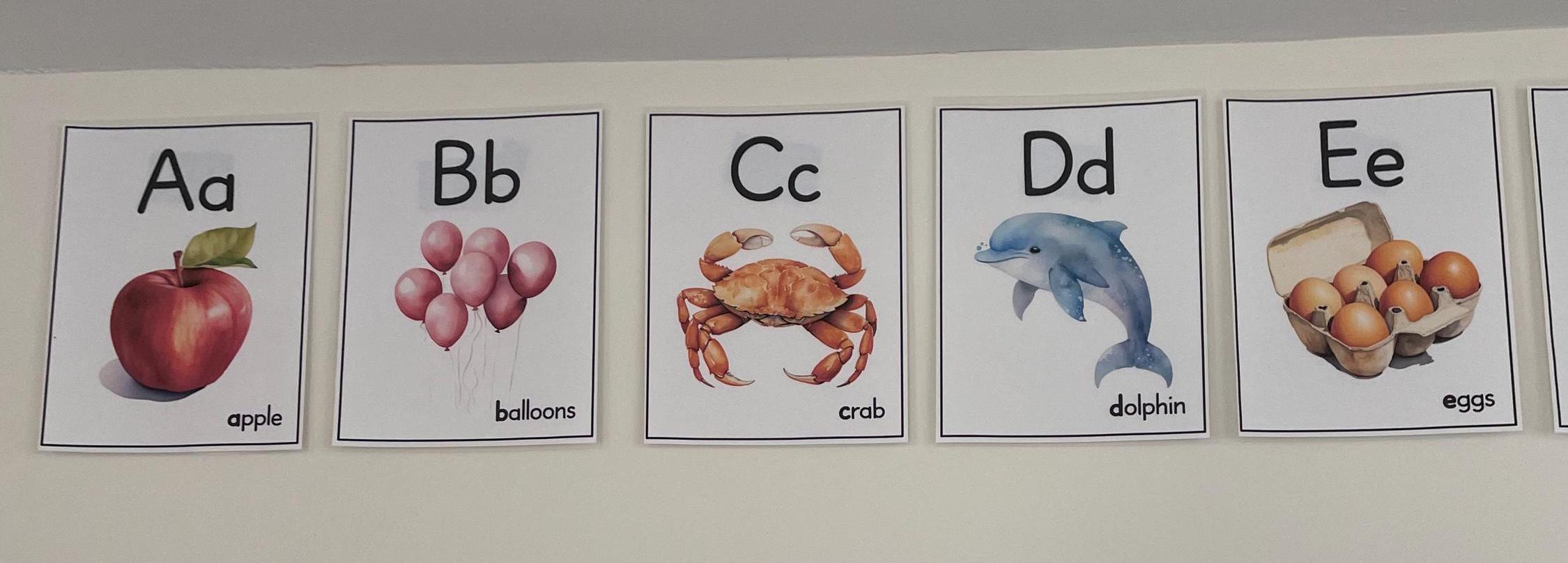 Large Alphabet Display Cards, ABC Poster Set Printable, Bulletin Board ...