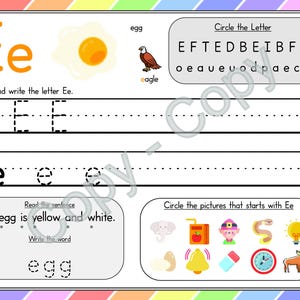Alphabet Tracing Workbook: Letter Sounds & Recognition (digital PDF) - Etsy