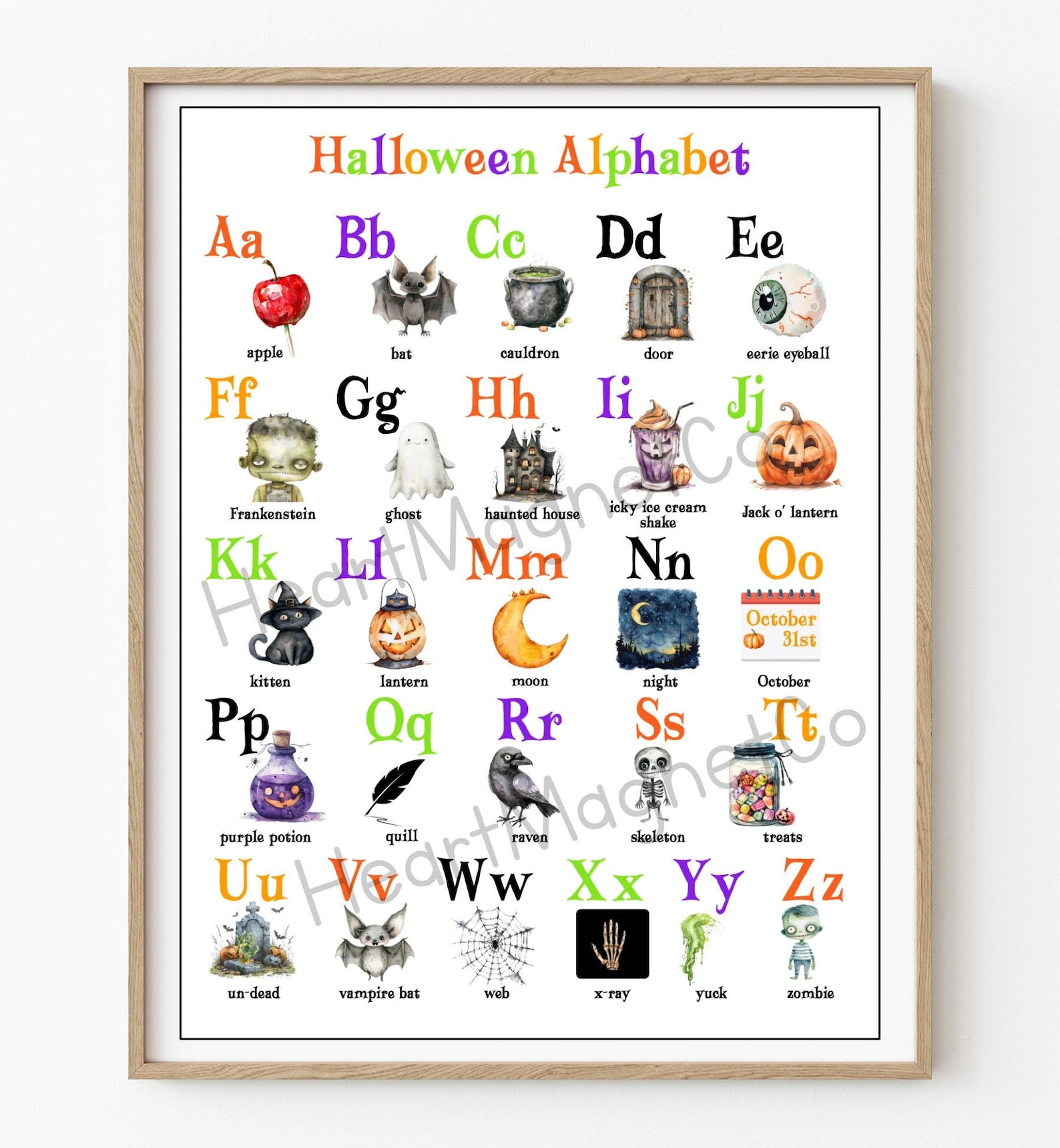Halloween Alphabet Sheet, Spooky Abc's, Spooky Themed Alphabet ...
