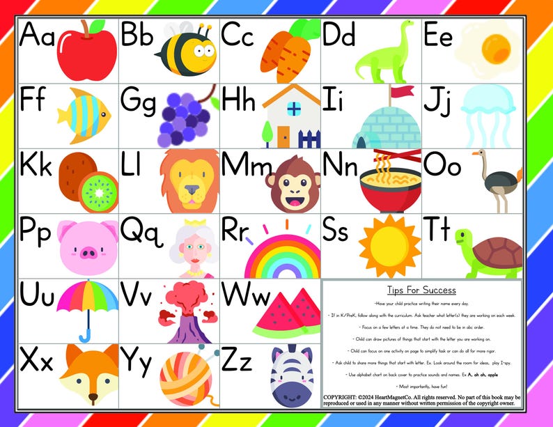 Alphabet Tracing Workbook: Letter Sounds & Recognition (digital PDF) - Etsy