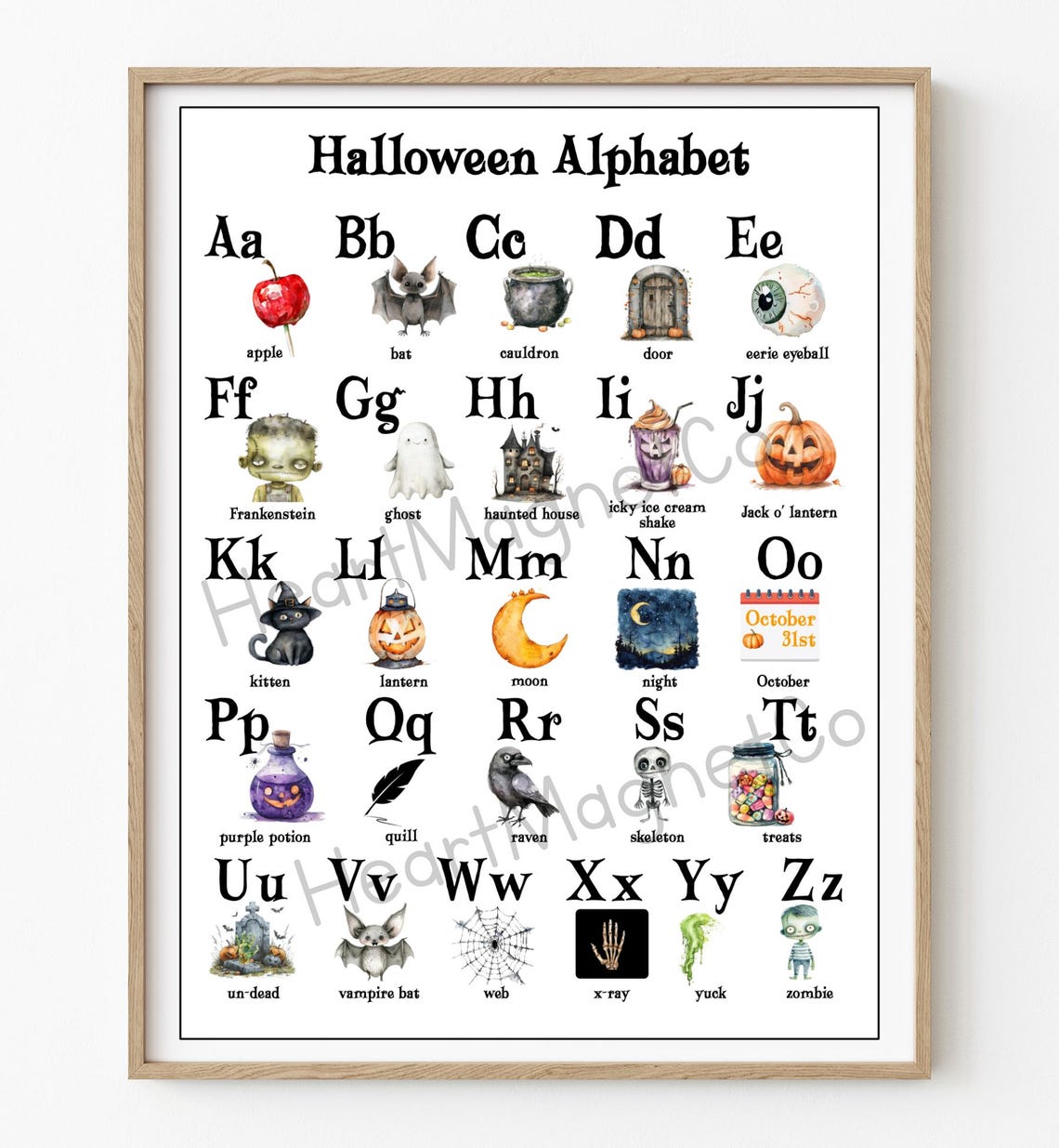 Halloween Alphabet Sheet, Spooky Abc's, Spooky Themed Alphabet ...
