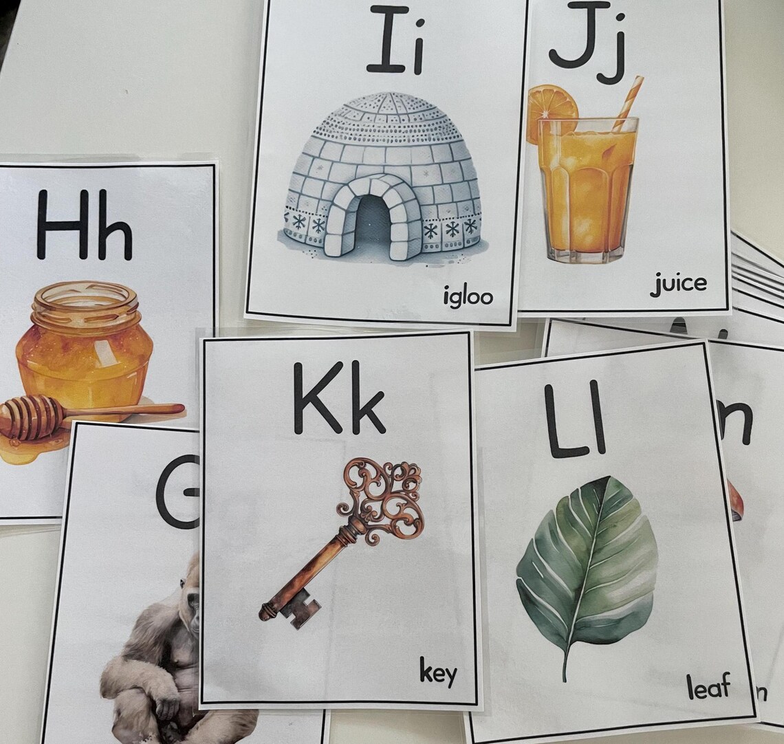 Large Alphabet Display Cards, ABC Poster Set Printable, Bulletin Board ...