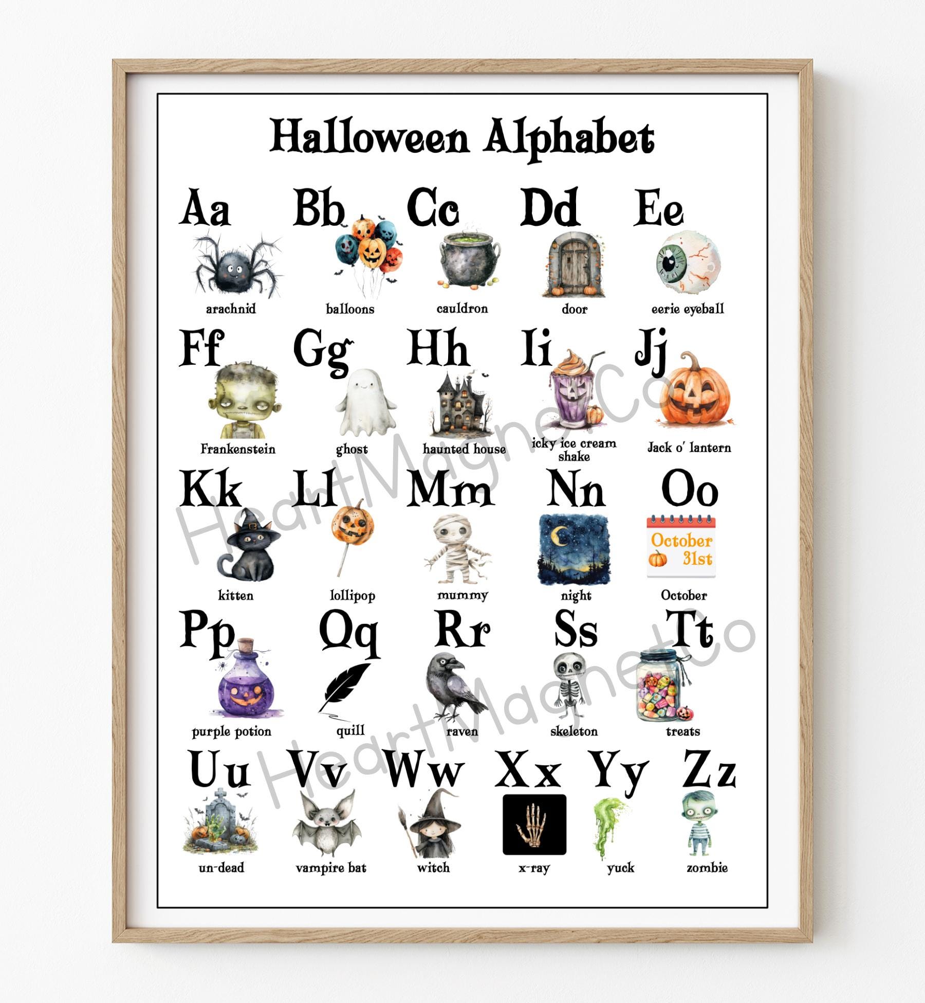 Halloween Alphabet Sheet, Spooky Abc's, Spooky Themed Alphabet ...