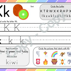 Alphabet Tracing Workbook: Letter Sounds & Recognition (digital PDF) - Etsy
