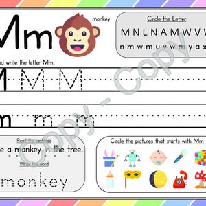 Alphabet Tracing Workbook: Letter Sounds & Recognition (digital PDF) - Etsy