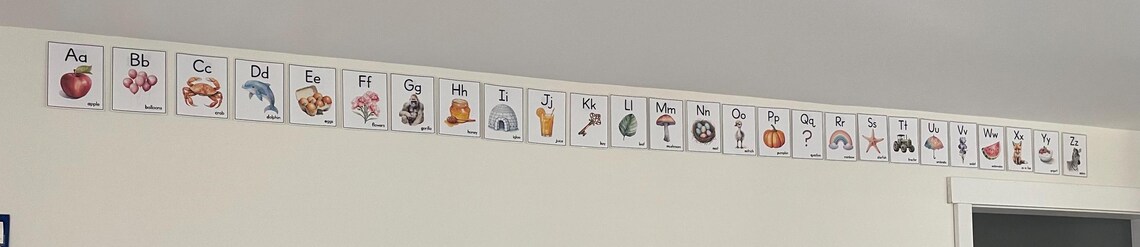 Large Alphabet Display Cards, ABC Poster Set Printable, Bulletin Board ...