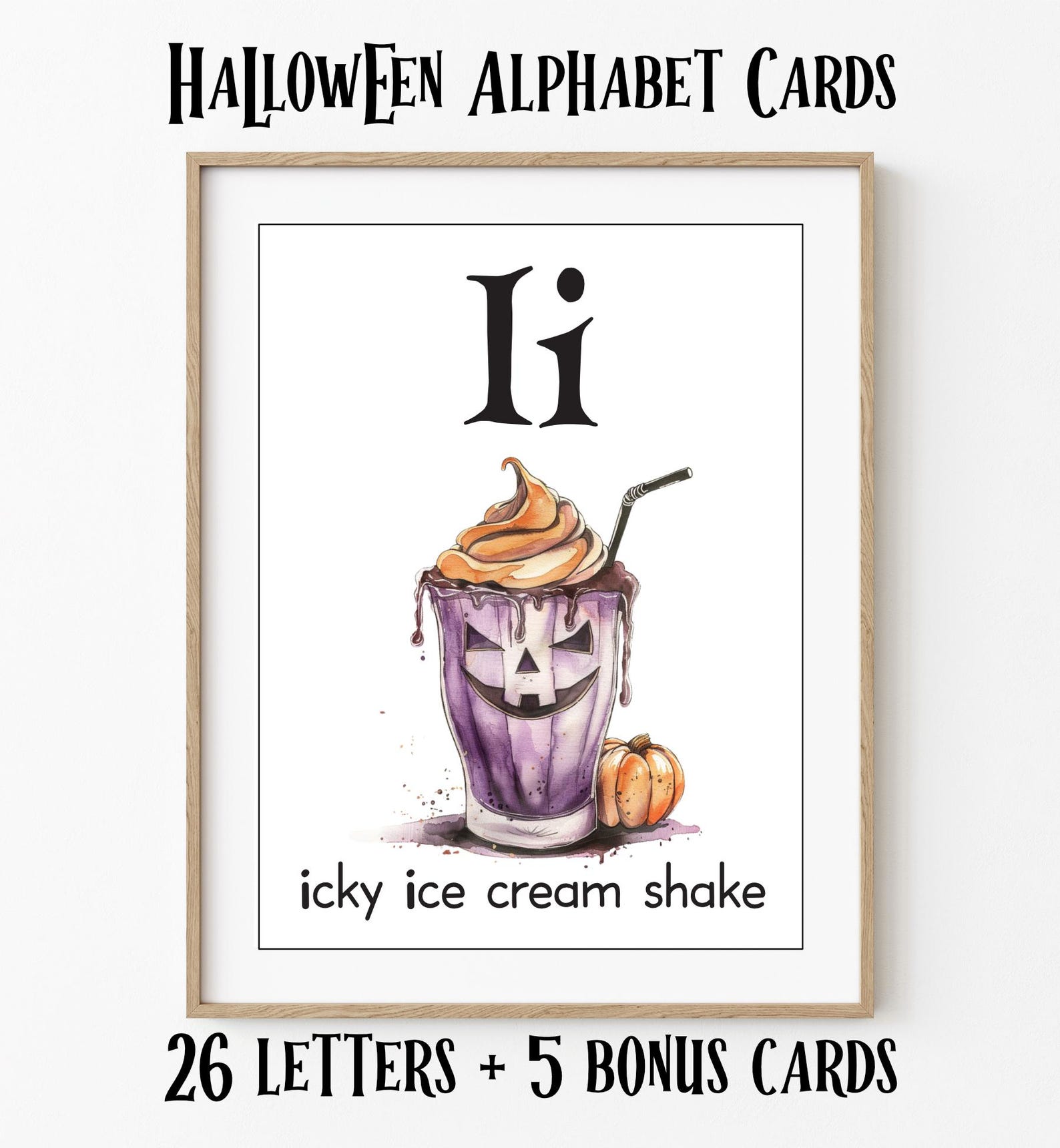 Halloween Alphabet Cards, Spooky Abc's, Large Alphabet Cards, Alphabet ...