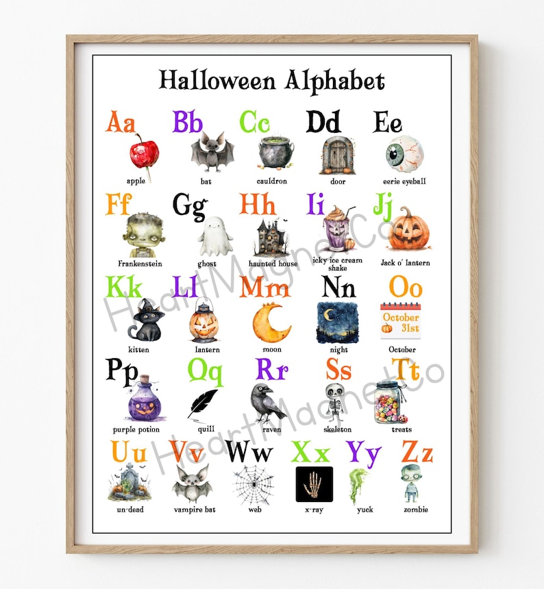 Halloween Alphabet Sheet, Spooky Abc's, Spooky Themed Alphabet ...
