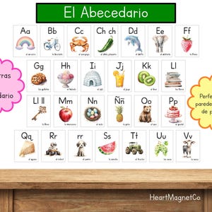 Tarjetas de visualización del alfabeto español grandes, El abecedario ...