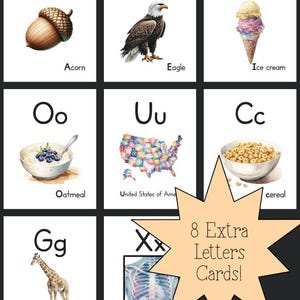 Large Alphabet Display Cards, ABC Poster Set Printable, Bulletin Board ...