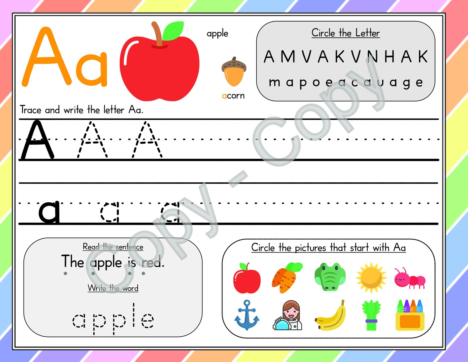 Alphabet Tracing Workbook: Letter Sounds & Recognition (digital PDF) - Etsy