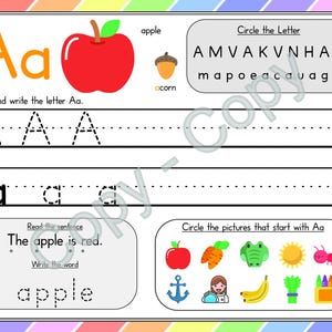 Alphabet Tracing Workbook: Letter Sounds & Recognition (digital PDF) - Etsy