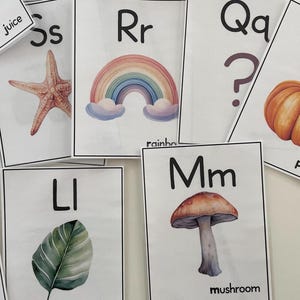 Large Alphabet Display Cards, ABC Poster Set Printable, Bulletin Board ...
