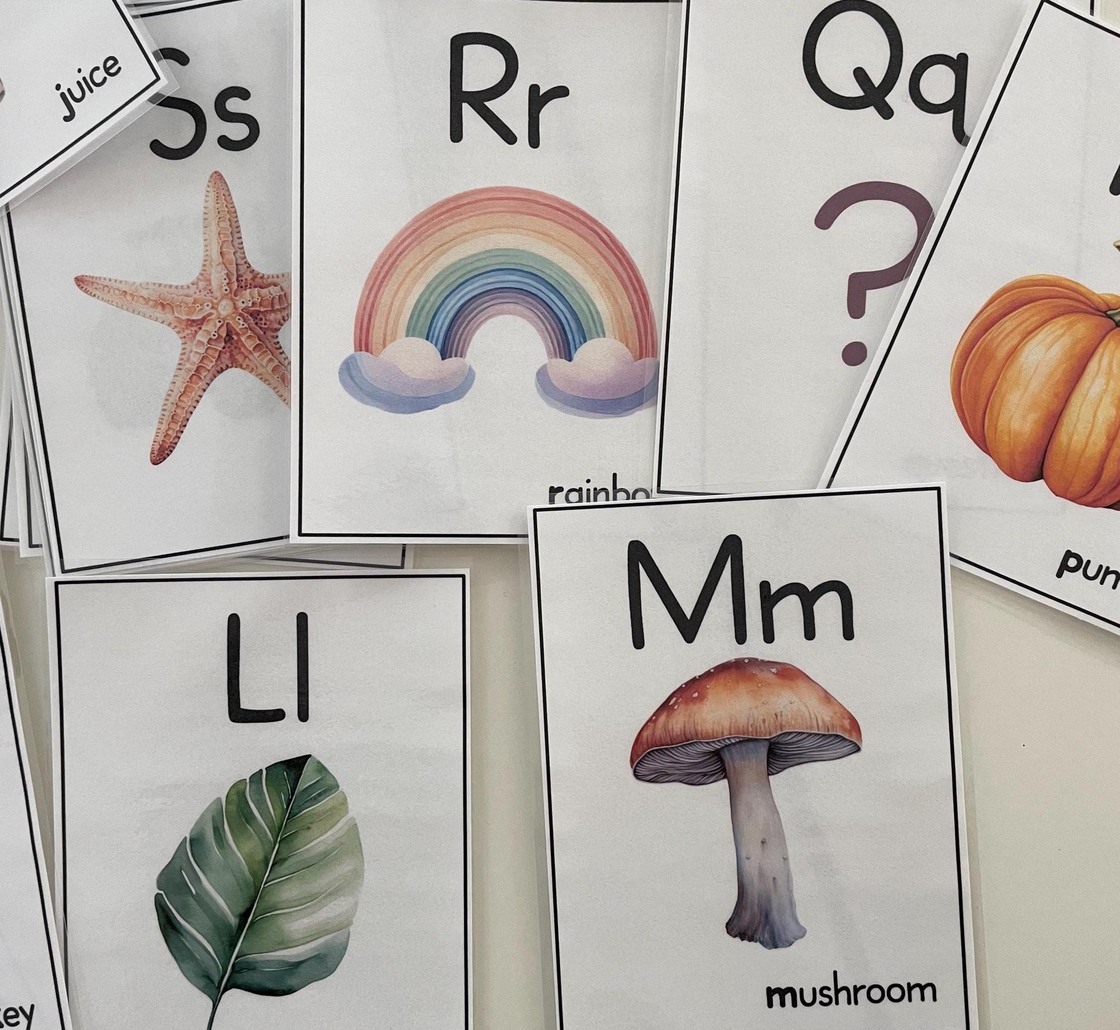 Large Alphabet Display Cards, ABC Poster Set Printable, Bulletin Board ...