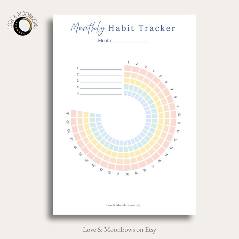Habit Tracker Printable | A4, A5 & US Letter PDF + Canva Template ...
