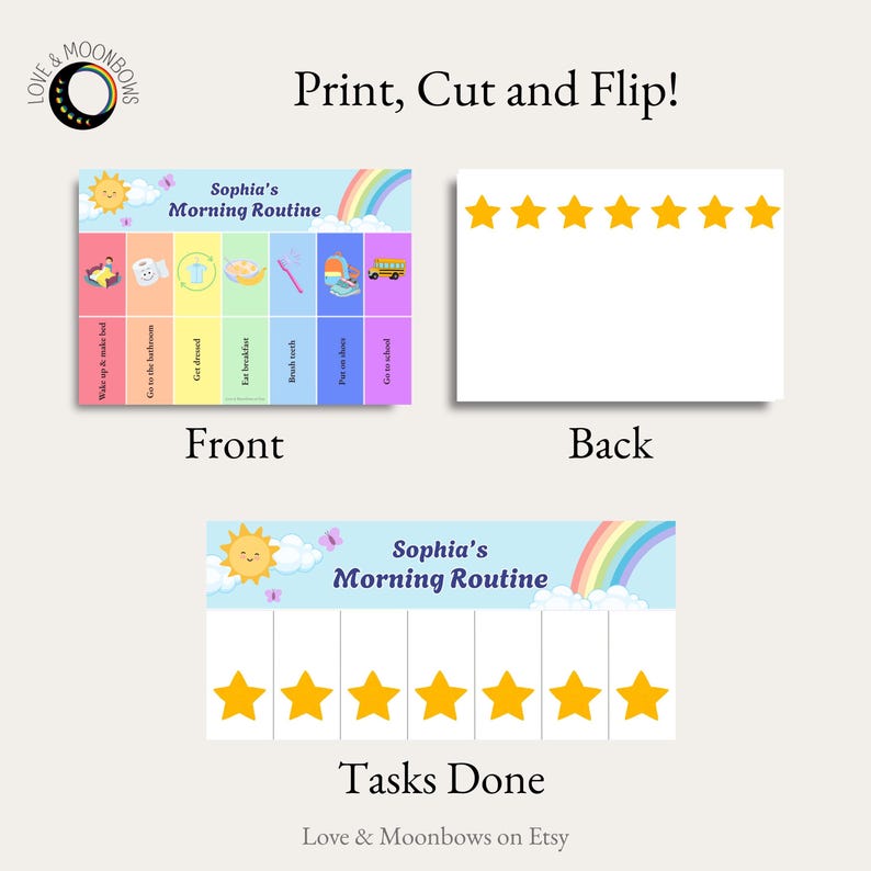 Kids Routine Chart | Routine Flip Chart | Morning Routine | Bedtime ...