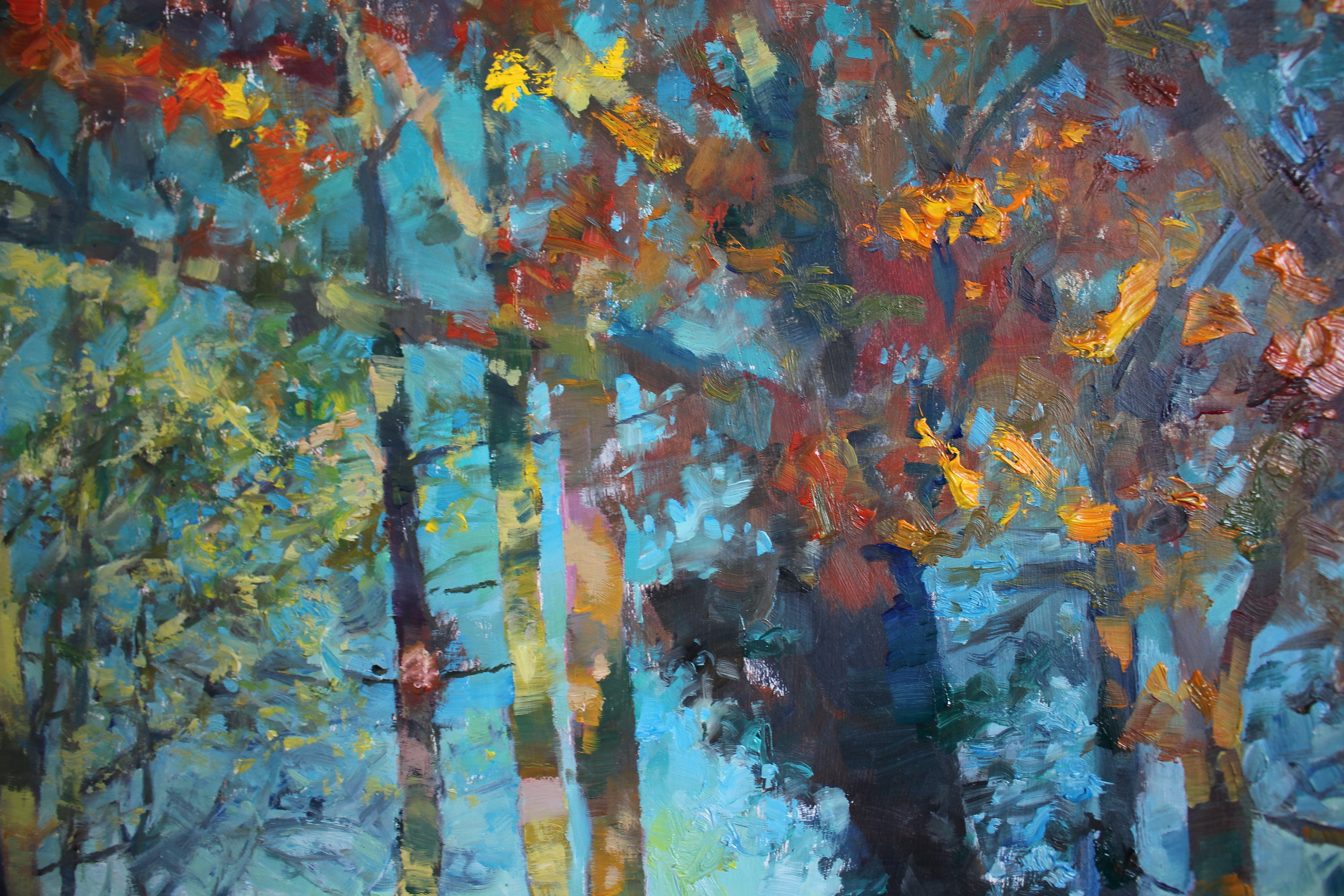 Grazing Deer, Autumn Leaves - Original Artwork by Christian Twelftree ...