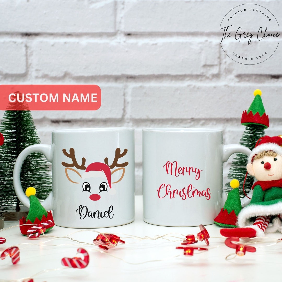 Custom Reindeer Mug, Merry Christmas Mug, Customize Christmas Mug ...