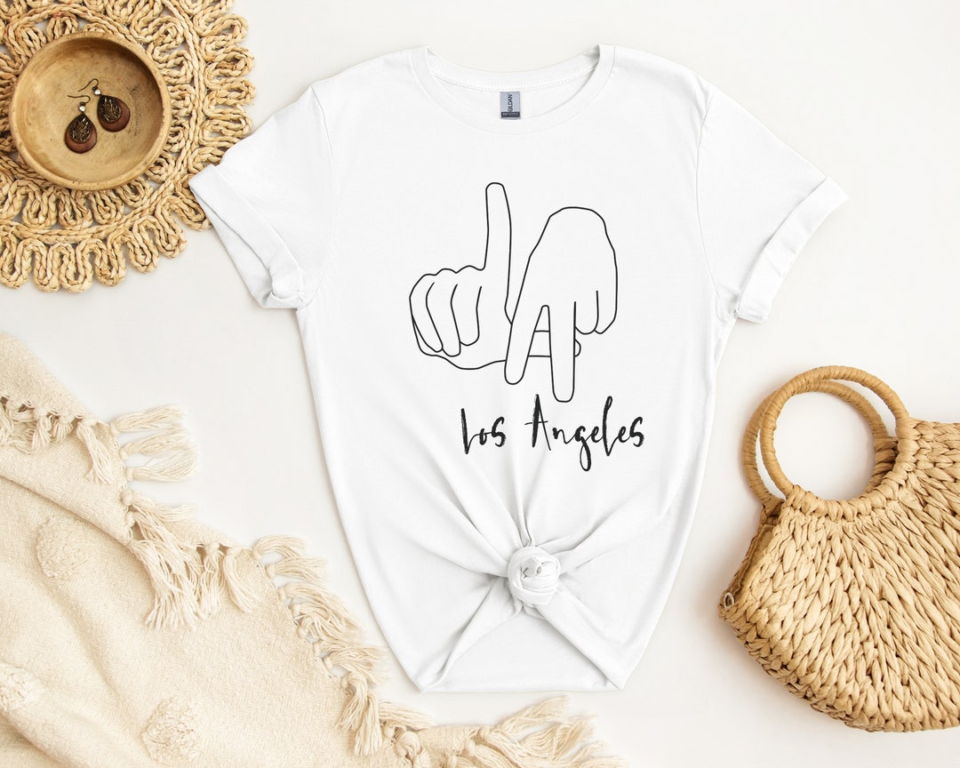 Los Angeles Shirt - LA Hand Sign Tee - Los Angeles Print - I Love Los ...