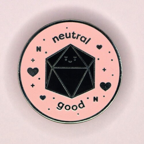 Neutral Good Alignment Hard Enamel Pin Gray and Mint or - Etsy