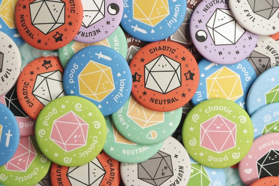 RPG Alignment Buttons for Dungeons and Dragons Players - Etsy