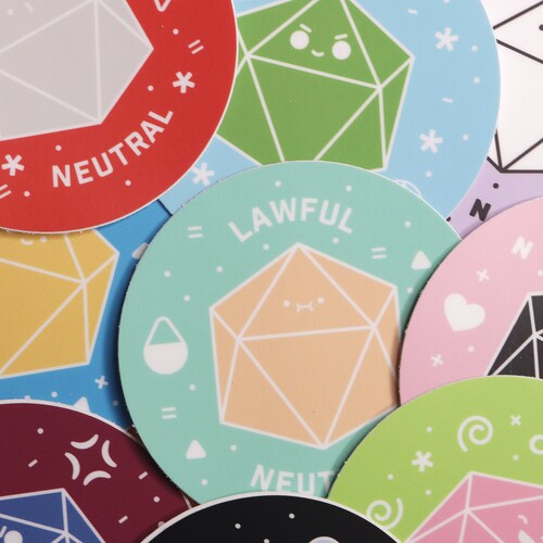 RPG Alignment Weatherproof Stickers Gift for Dnd Players and - Etsy