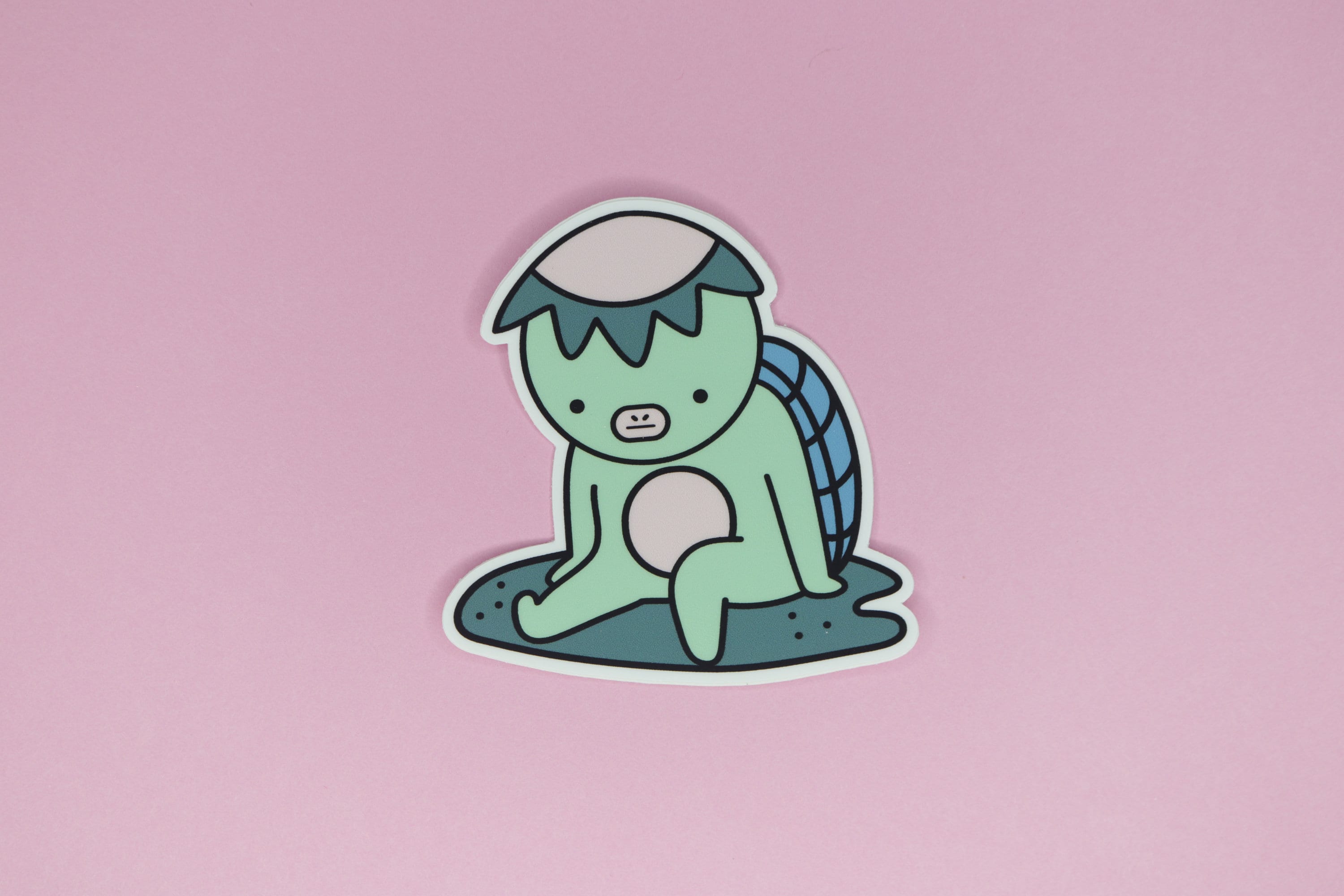 Kawaii Japanese Mythology Kappa Sticker Cute Frog on Lily - Etsy