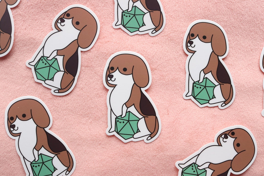 Beagle Dice Buddy Sticker | Dungeons and Dragons Dogs, Gift for Dungeon ...