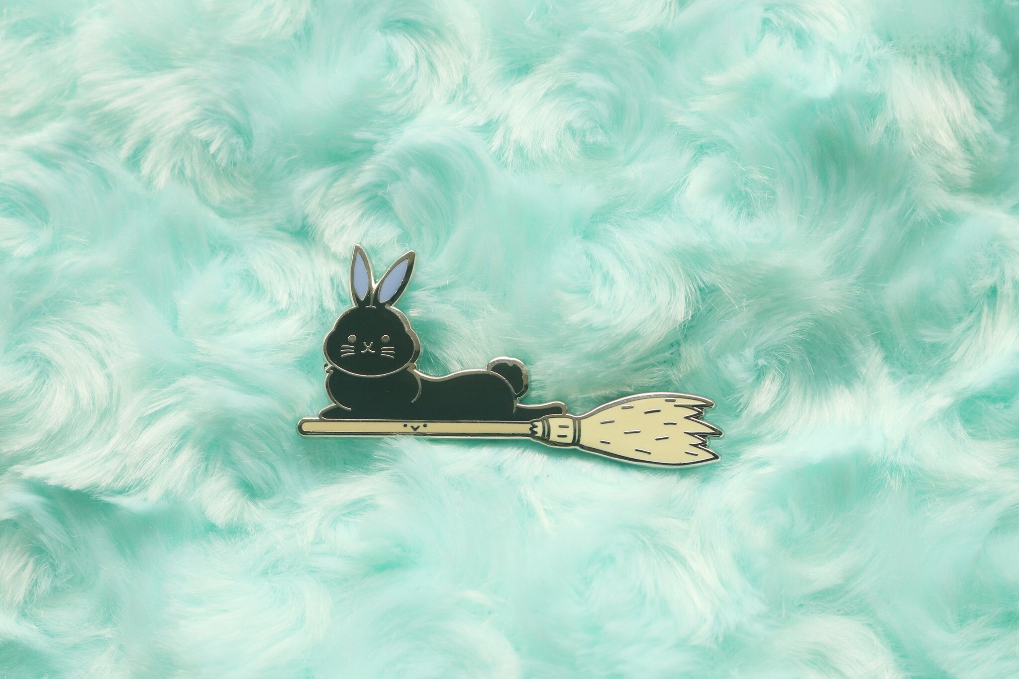 Broomstick Bunny Hard Enamel Pin - Etsy