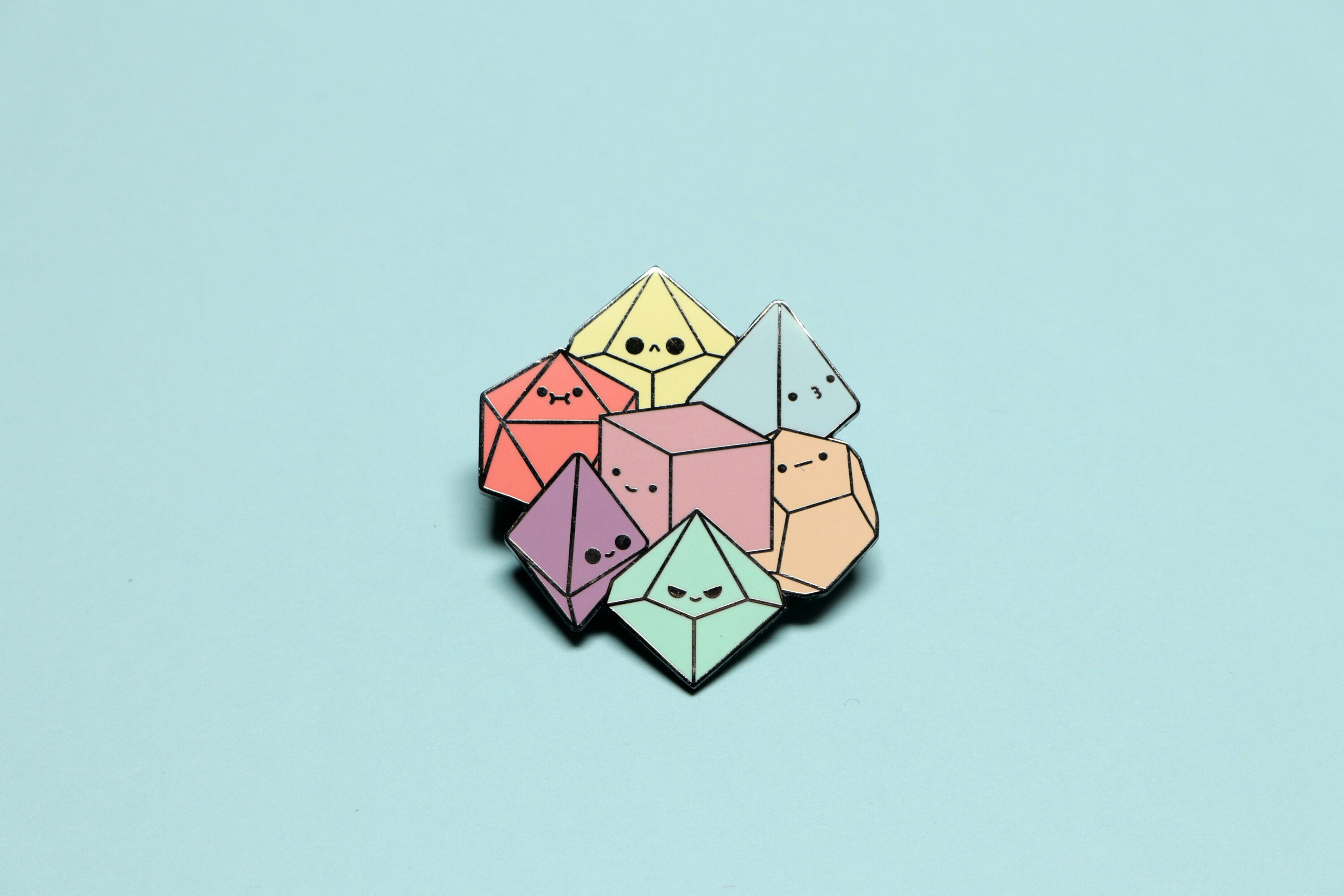 Tiny Dice Buddies Cluster Hard Enamel Pin Polyhedral Dice | Etsy