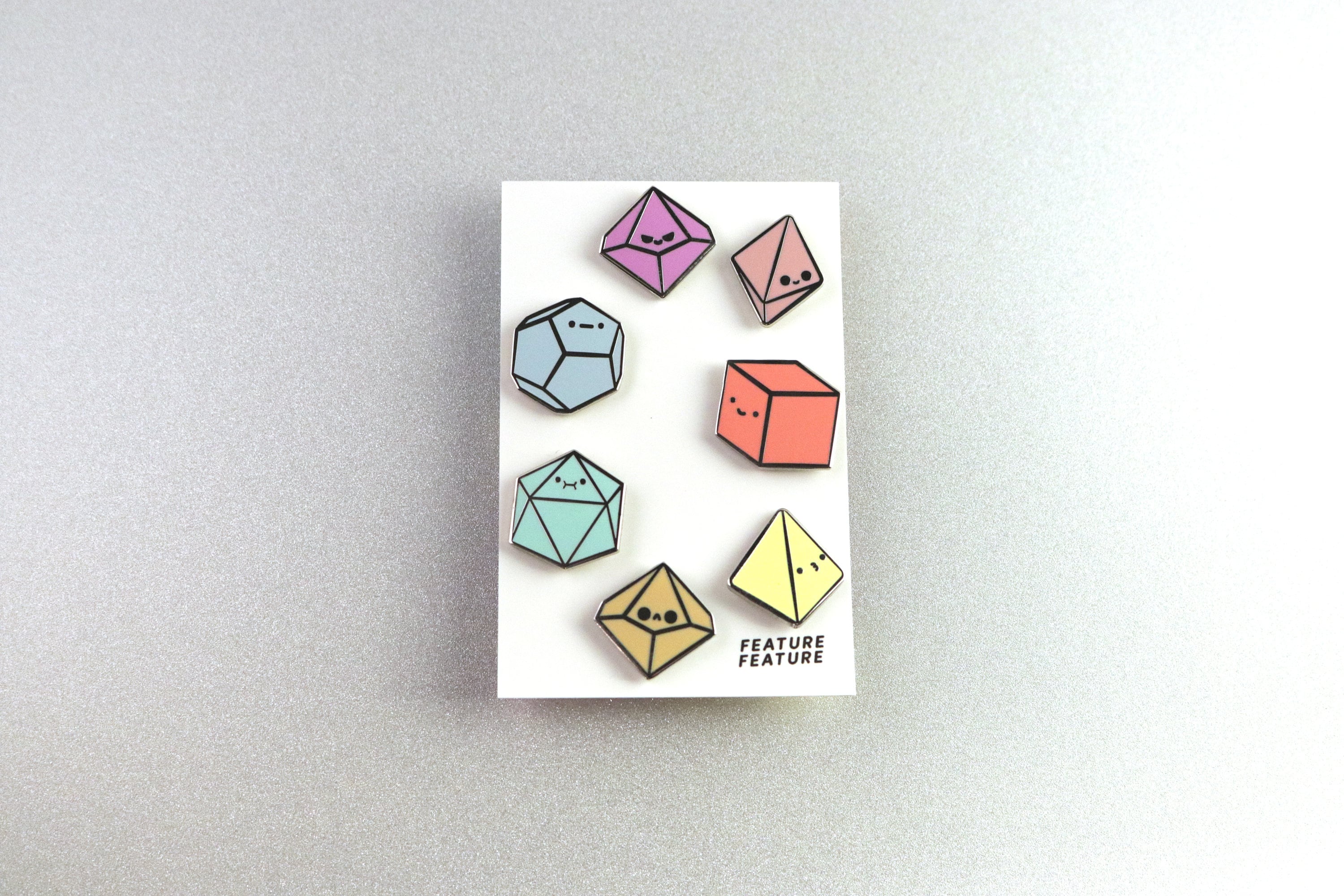 Pastel Tiny Dice Buddies Hard Enamel Pin Set 7 Polyhedral - Etsy