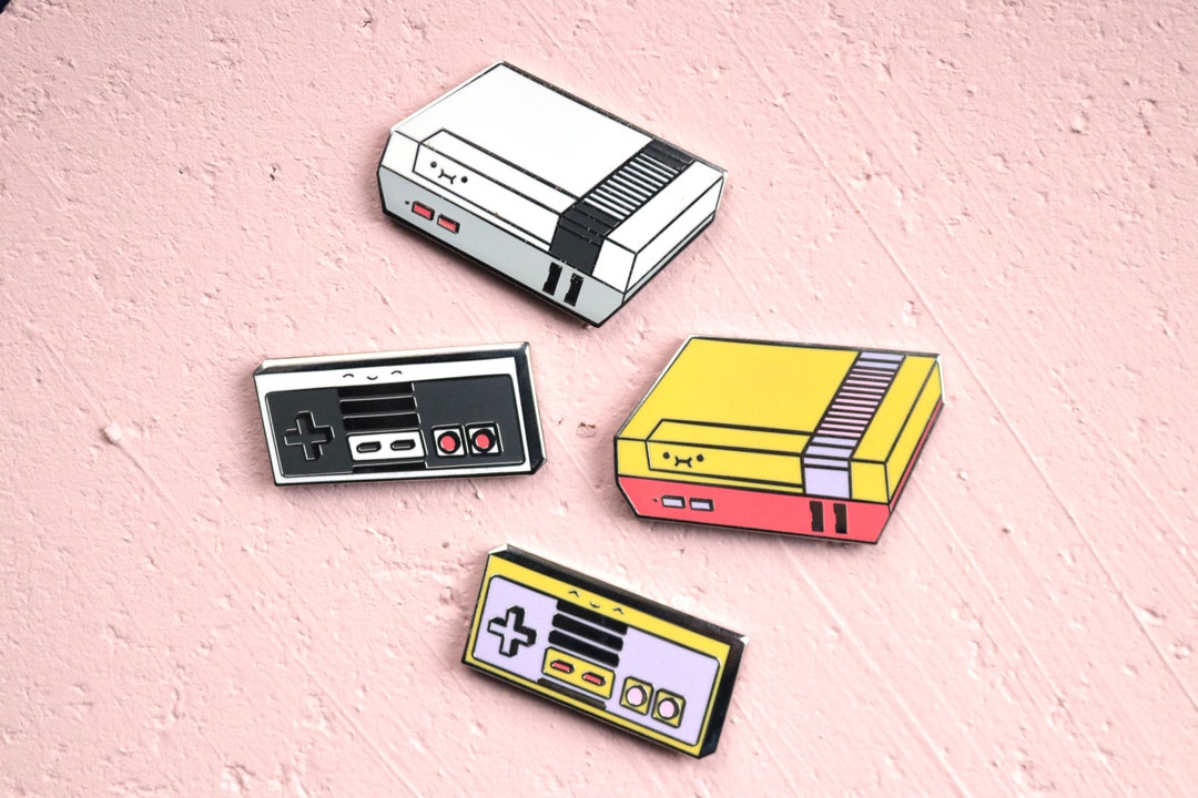 NES Console and Controller Hard Enamel Pins | Nintendo Inspired Console ...