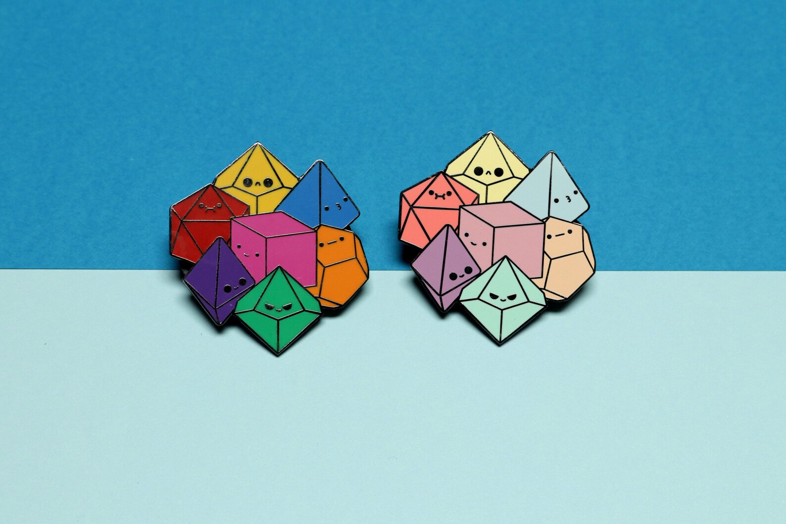 Tiny Dice Buddies Cluster Hard Enamel Pin Polyhedral Dice | Etsy