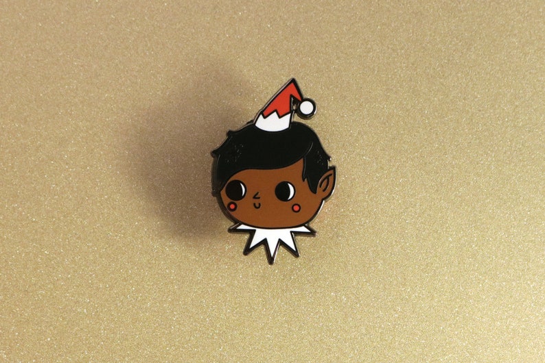 Cute Holiday Santa's Elf Hard Enamel Pin Fun Christmas - Etsy